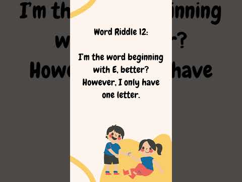 Rhyming Word Riddles For Kids