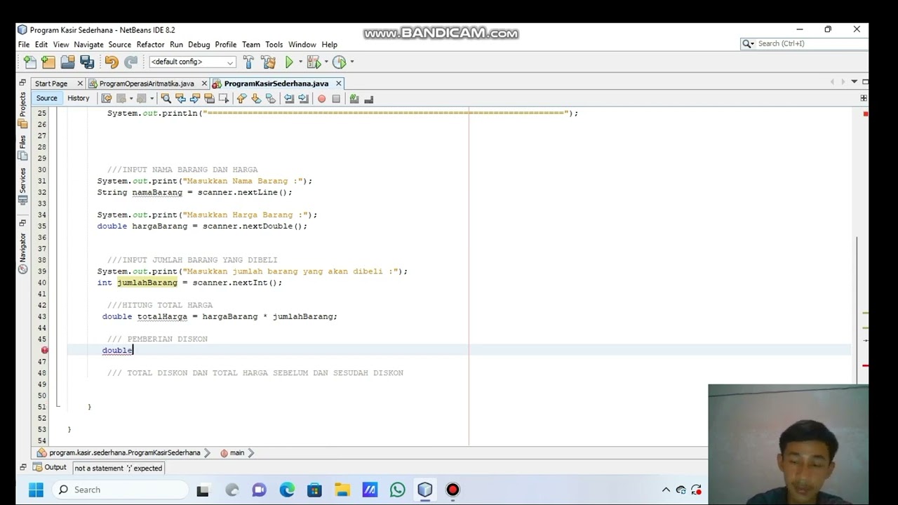 Program Kasir Sederhana Java