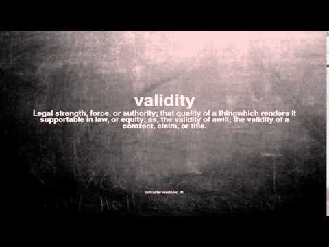 What does validity mean