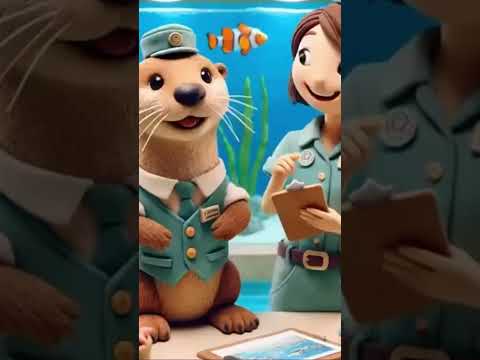 A lost otter meets a zookeeper #movie #Otter #Otter working