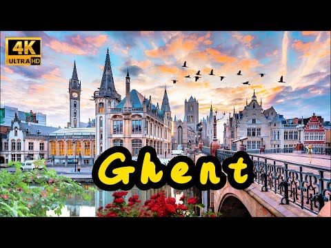 Gent, de meest mysterieuze stad van België, prachtige middeleeuwse architectuur, wandelroutes, 4K