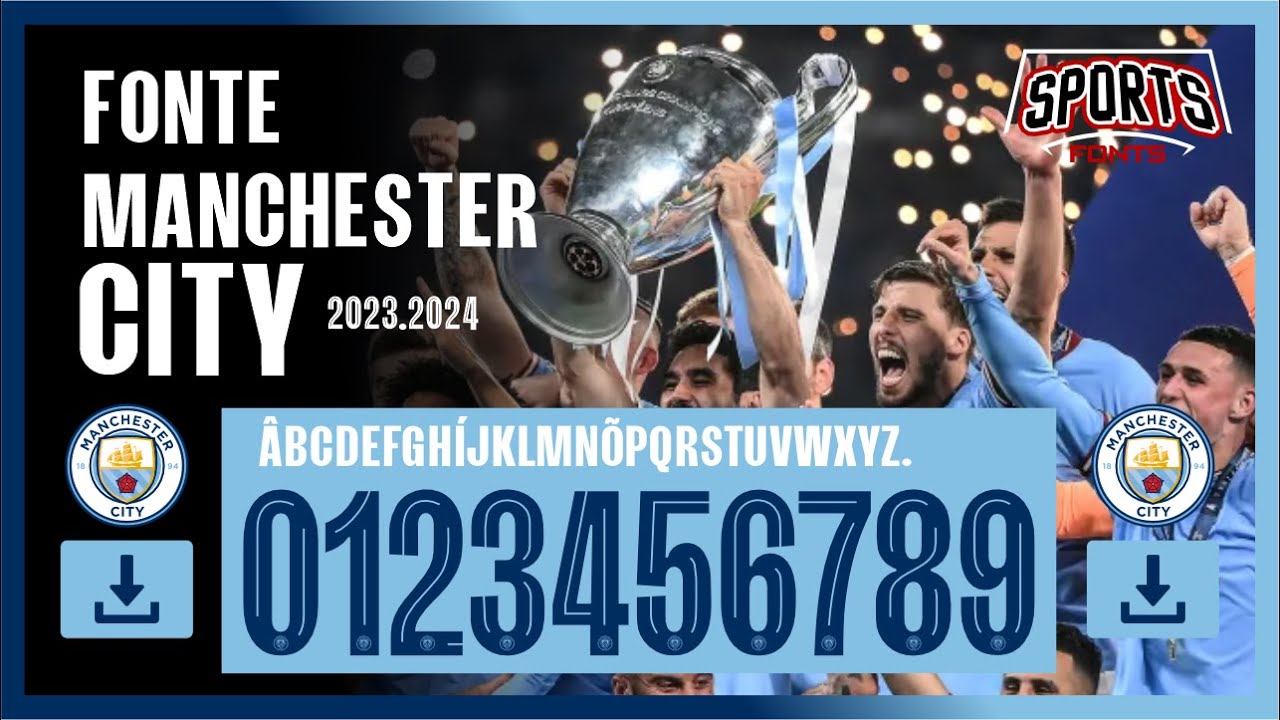 Fonte da camiseta do Manchester City 2023-2024 | Download