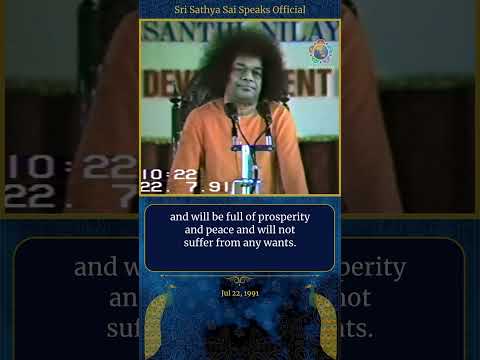 Worldly comforts are necessary but what is more important? | Sri Sathya ...