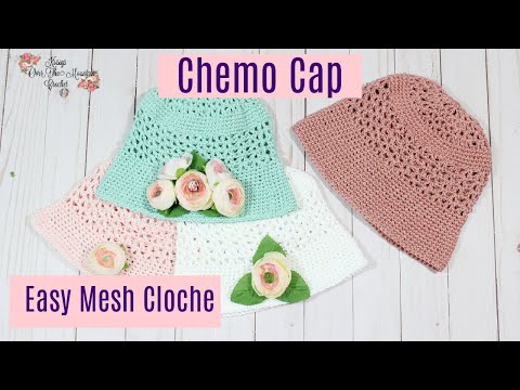 How To Crochet An Easy Mesh Cloche Bucket Chemo Cap