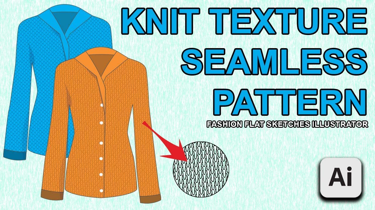 Knitted Fabric Texture Seamless Knit Pattern Illustrator Tutorial #seamlesspattern