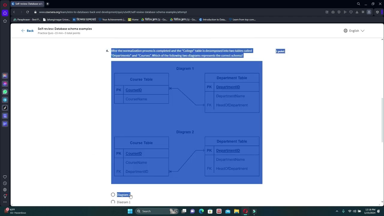 Self-review: Database schema examples Coursera | Introduction to Databases for Back-End Development