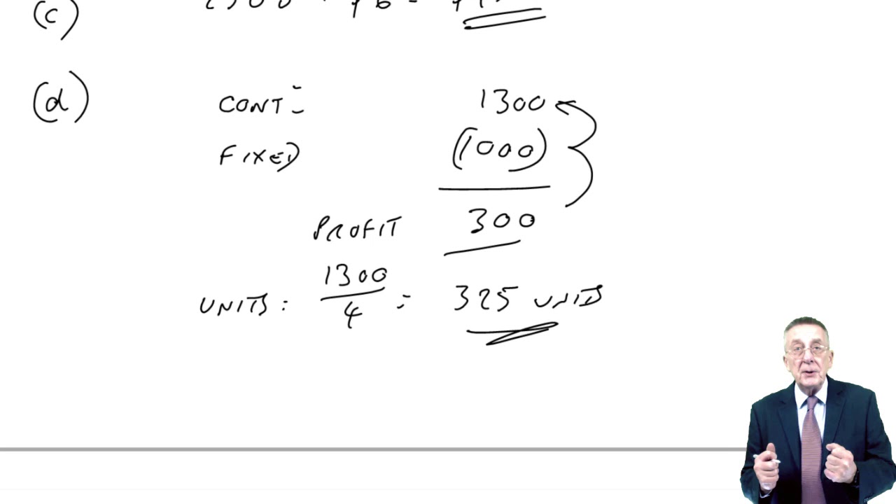 Cost Volume Profit Analysis – Breakeven - ACCA Performance Management (PM)