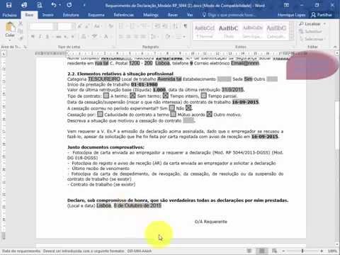 Requerimento ACT Modelo 5044 ou 18 Segurança Social