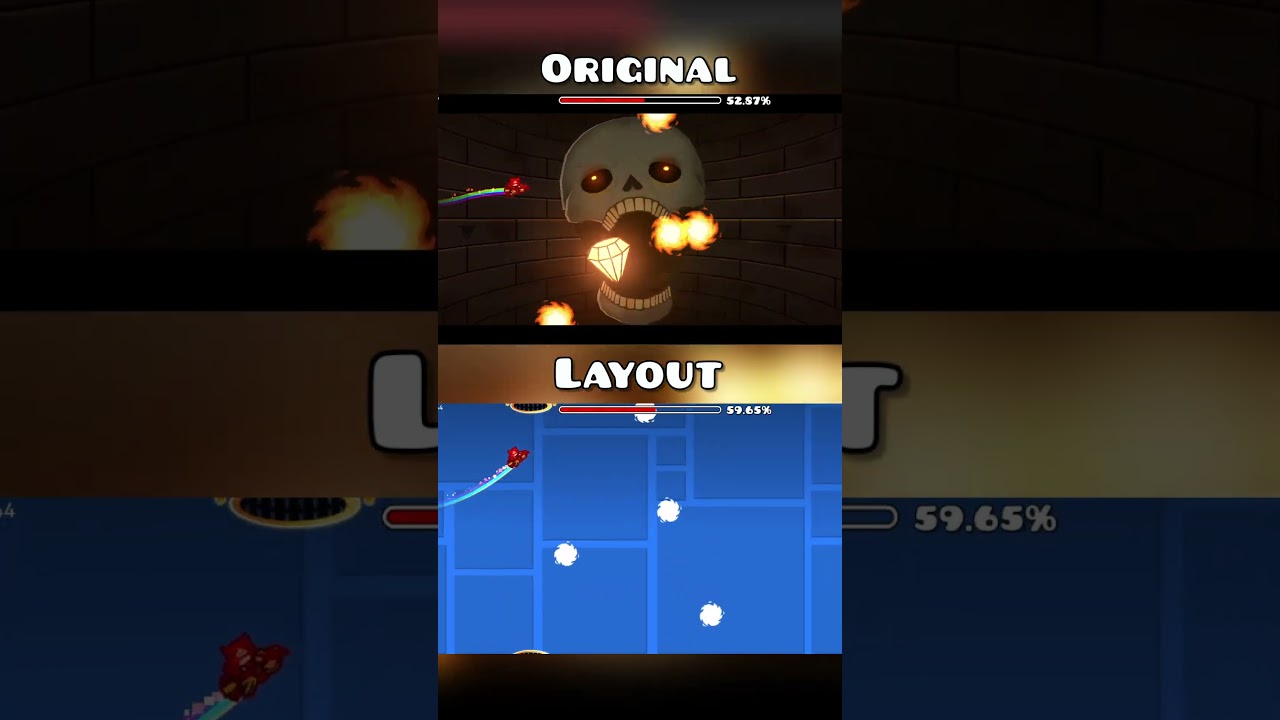 Skeletal Shenanigans Boss Fight: Original vs Layout in Geometry Dash #geometrydash #gd #shorts