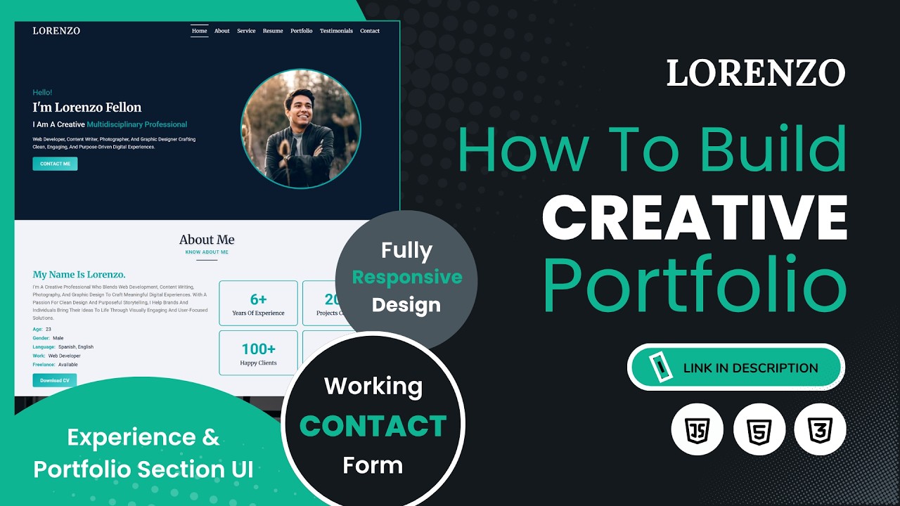 Modern Personal Portfolio Website Template 2026 💼 HTML5 Responsive Landing Page (Premium DEMO)
