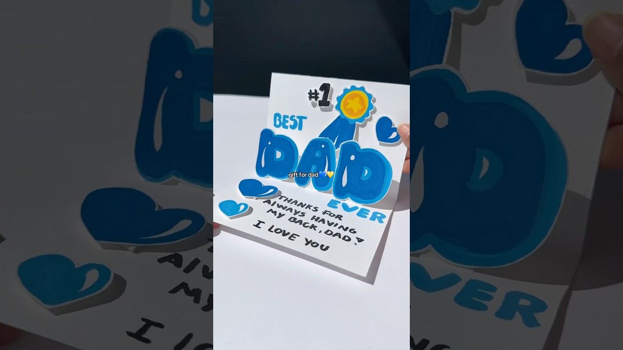 easy gift for Dad💙💛 #giftidea #diy #cardcreations #art #craft #papercraft #popupcard #fathersday