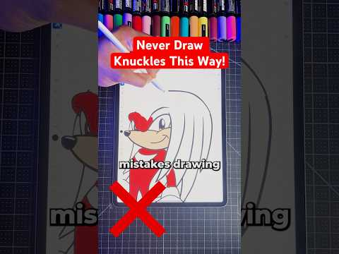 Never Draw Knuckles This Way! 😡 Sonic The Hedgehog #art #shorts #sonic