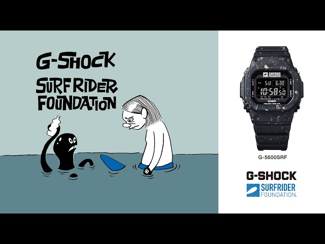 Casio G-Shock G-5600SRF-1 G-5600SRF-1JR Surfrider Foundation Tough Solar Digital Dial Black ...