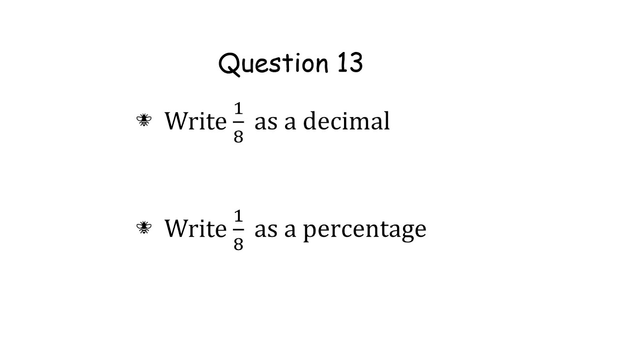 Convert between Fractions, Decimals & Percentages Questions with Answers - Melissa Maths