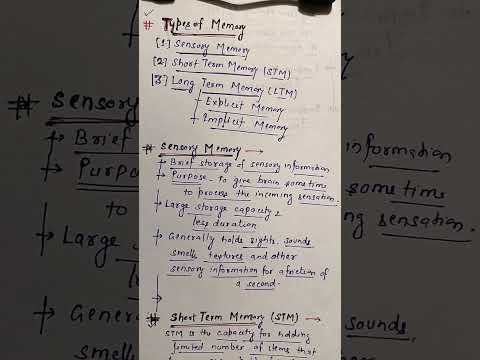 Types of MEMORY. #psychology #bscnursing