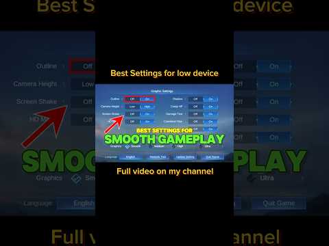 Low Device ? No Problem - Best Settings for Smooth Gameplay in Mobile Legends #mobilelegends #mlbb