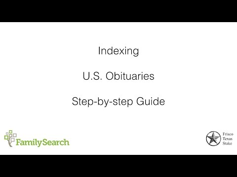 Indexing U.S. Obituaries Step by step Guide