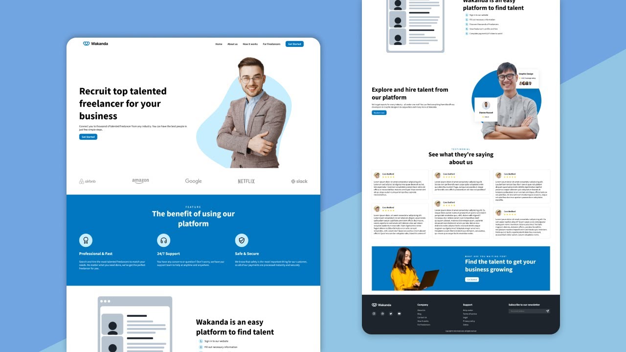 Design a Freelancer Recruiter Business Landing Page with HTML, CSS & JS: A Step-by-Step Tutorial