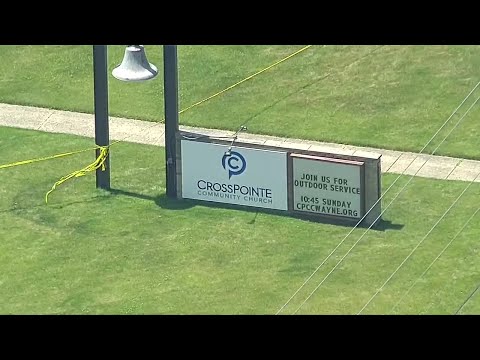 Chopper shows scene after active shooter shot & killed by security guard at Wayne church