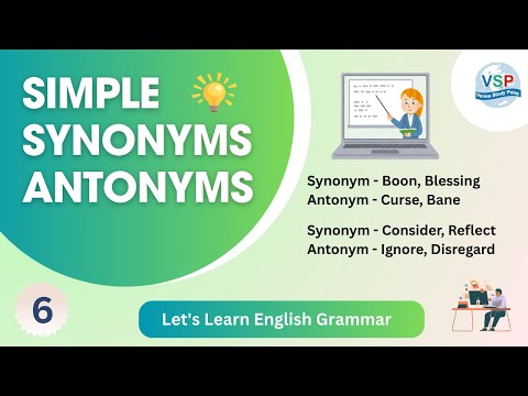 Simple Synonyms and Antonyms | learn Synonyms and Antonyms  in English | Part 6