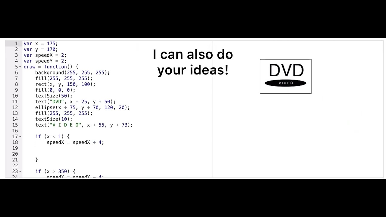 Bouncing DVD Logo With JS Code