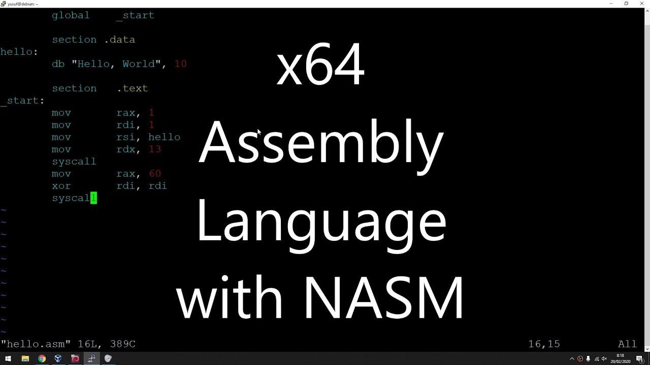 How to run 64-bit assembly language program using NASM in Linux