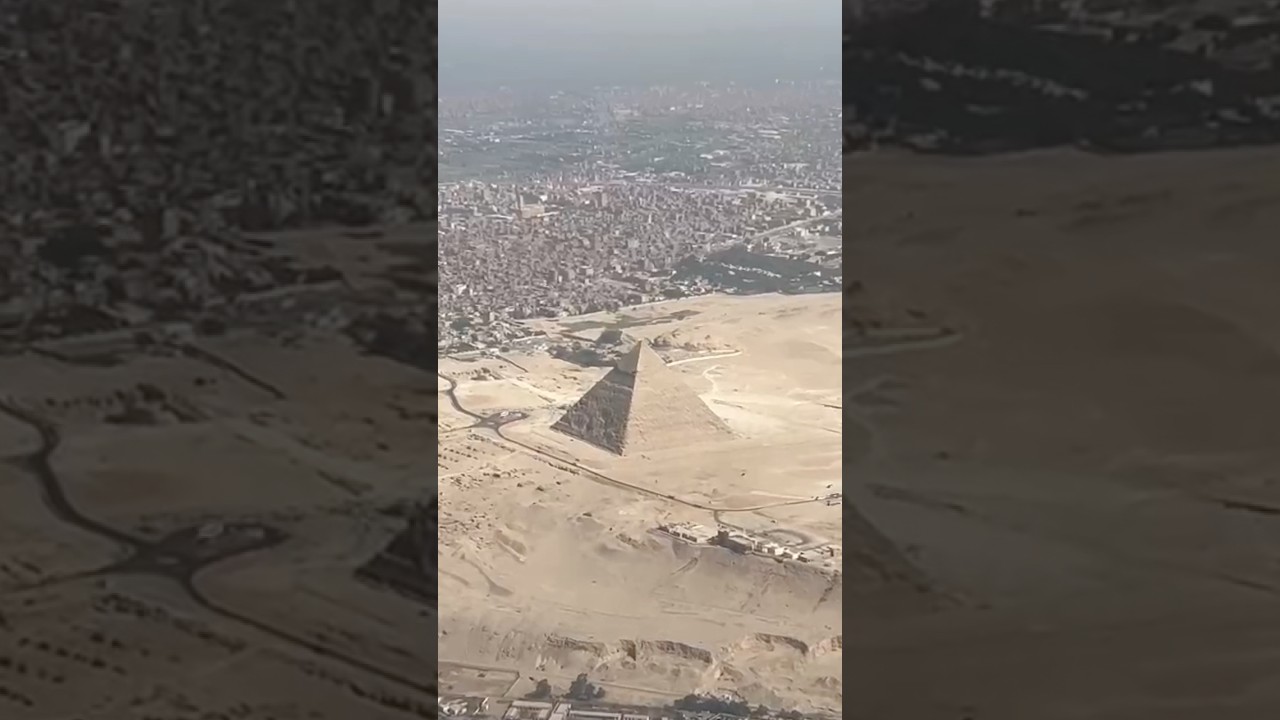 Giza Pyramids Aerial View — Epic Approach into Cairo