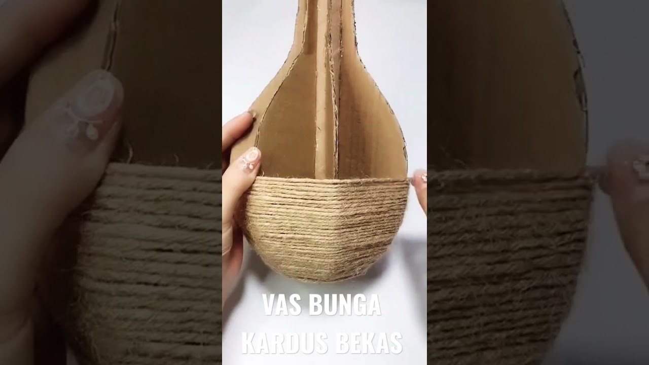 Vas Bunga dari Kardus Bekas #craft #vasbunga