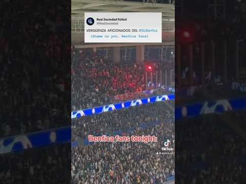 🚨 Benfica supporters threw down flares during the game 🎇😳 #Championleague #Benfica #RealSociedad