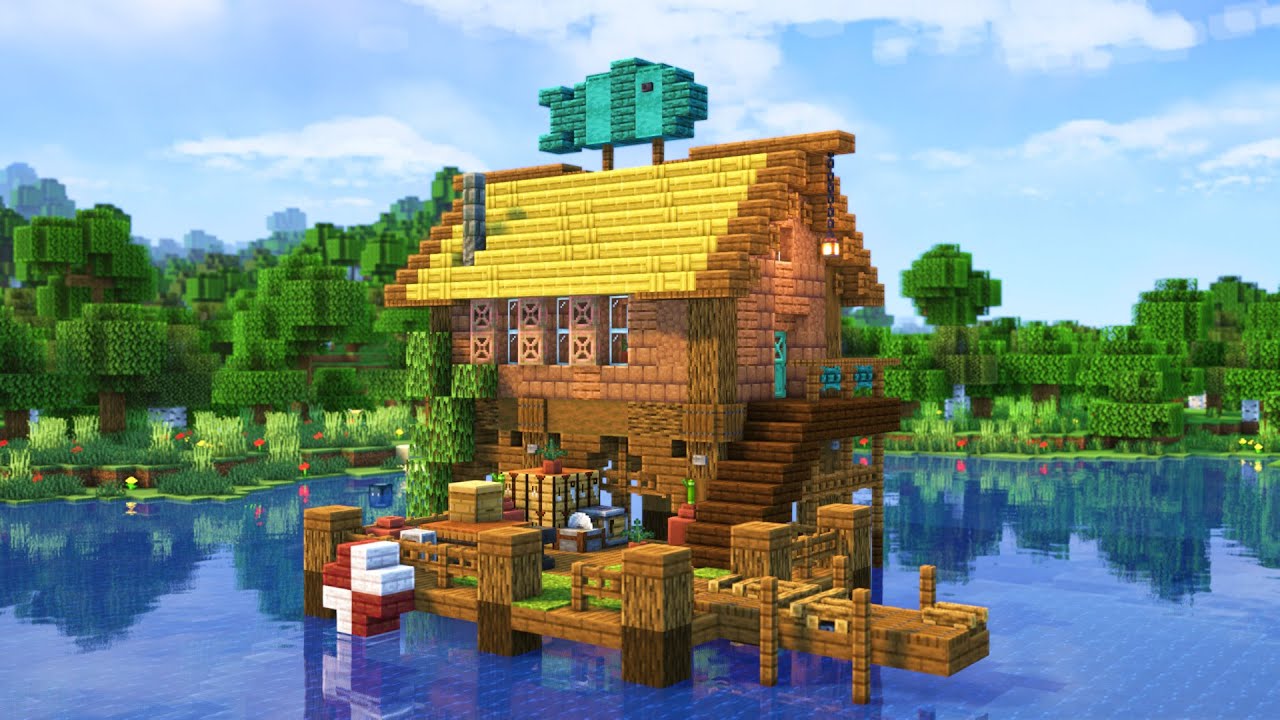 Minecraft | How to build a Fishing Hut - Minecraft Builders