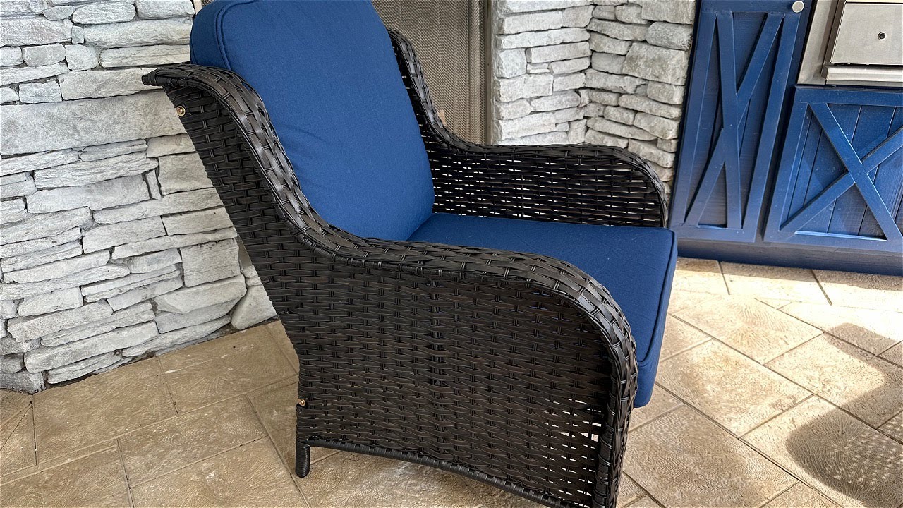 OVIOS Outdoor Wicker Furniture High Back Chairs - Set of 2