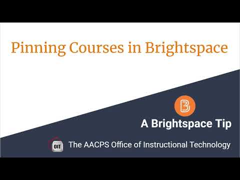 Pinning Courses in Brightspace