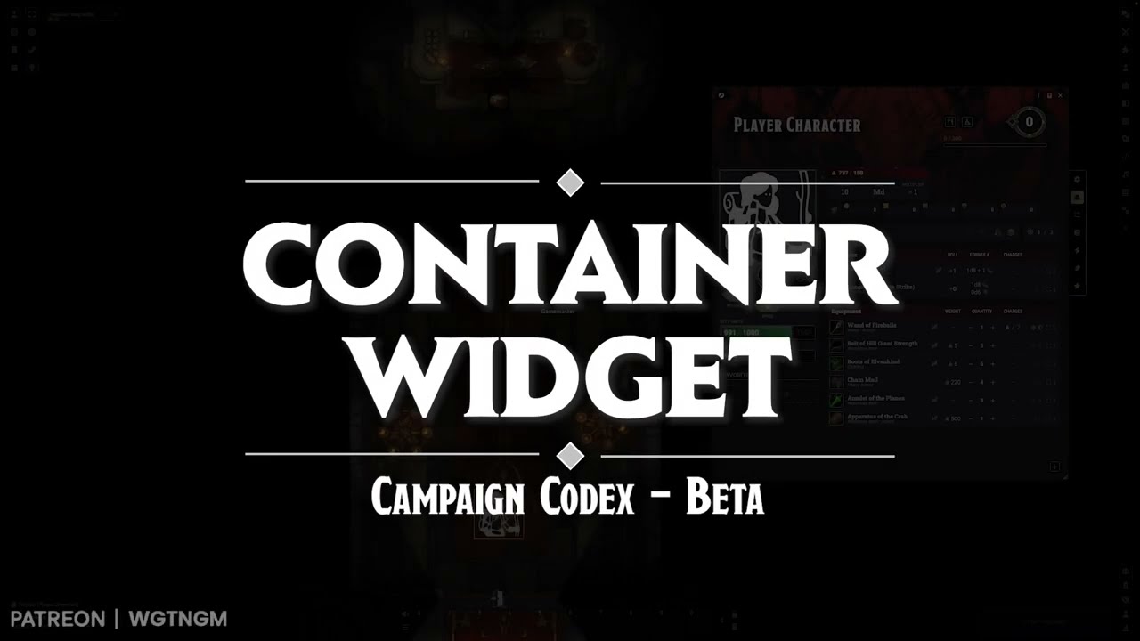 Containers Preview - Campaign Codex Beta