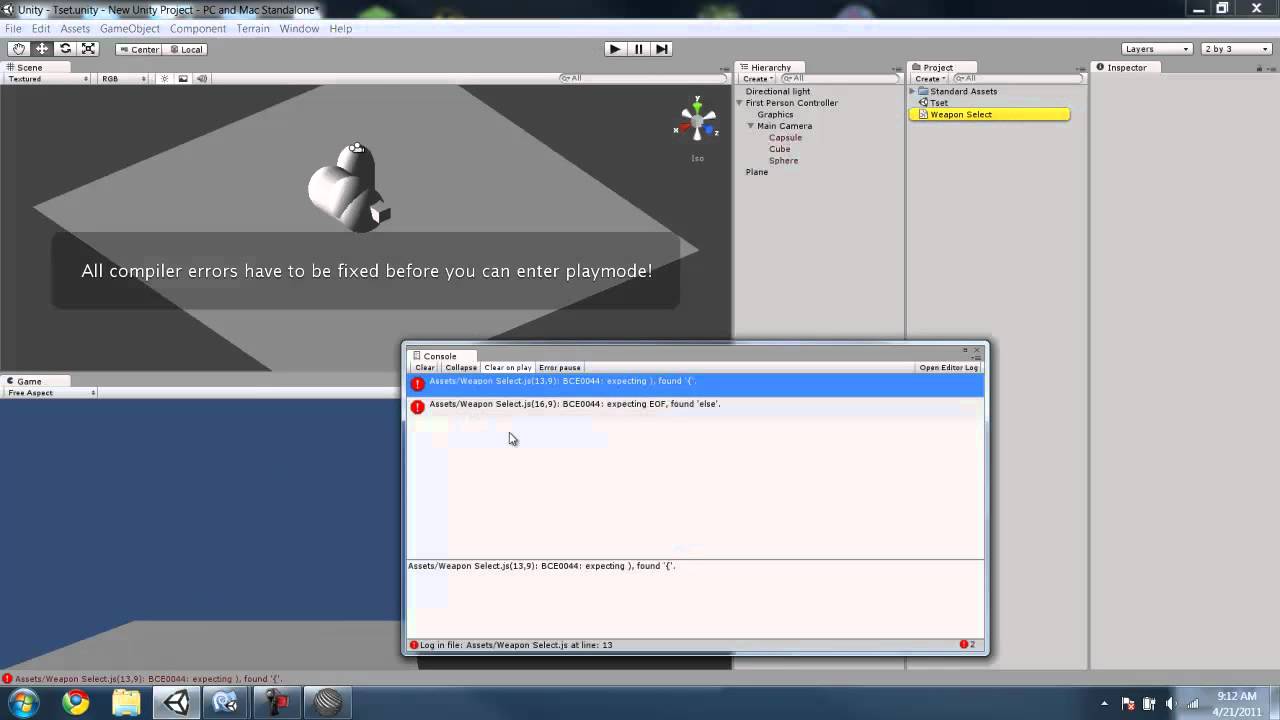 Unity3D Weapon change Tutorial Part 2