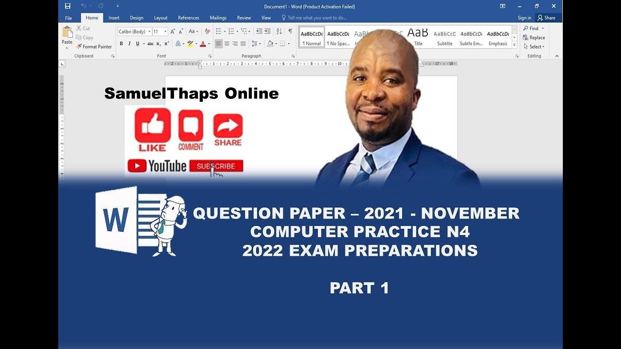 QUESTION PAPER - NOV 2021 - COMPUTER PRACTICE N4