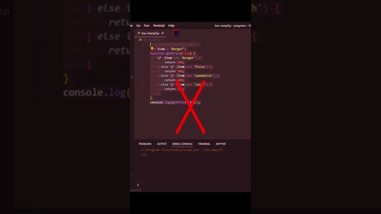 Avoid Too Many If Else Statements #shorts #javascript