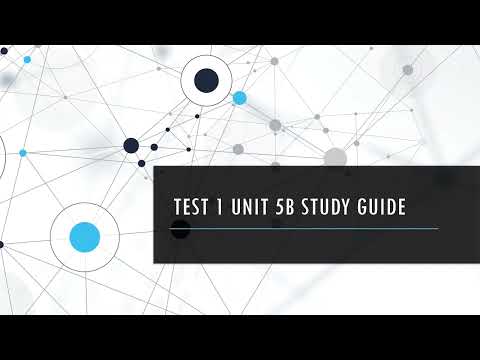 Test 1 Unit 5B Study Guide