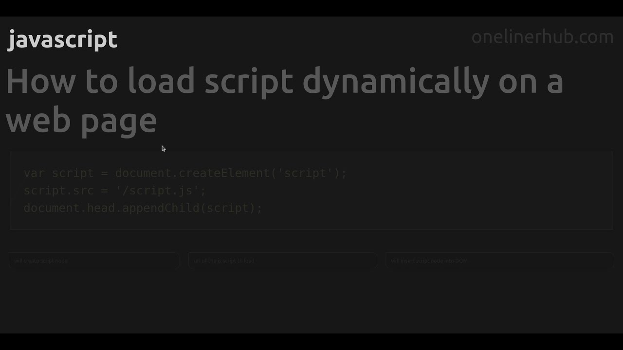 How to load script dynamically on a web page
