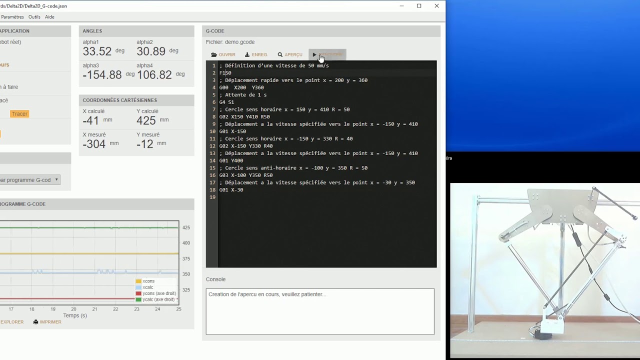 Programmation G-code du robot Delta2D