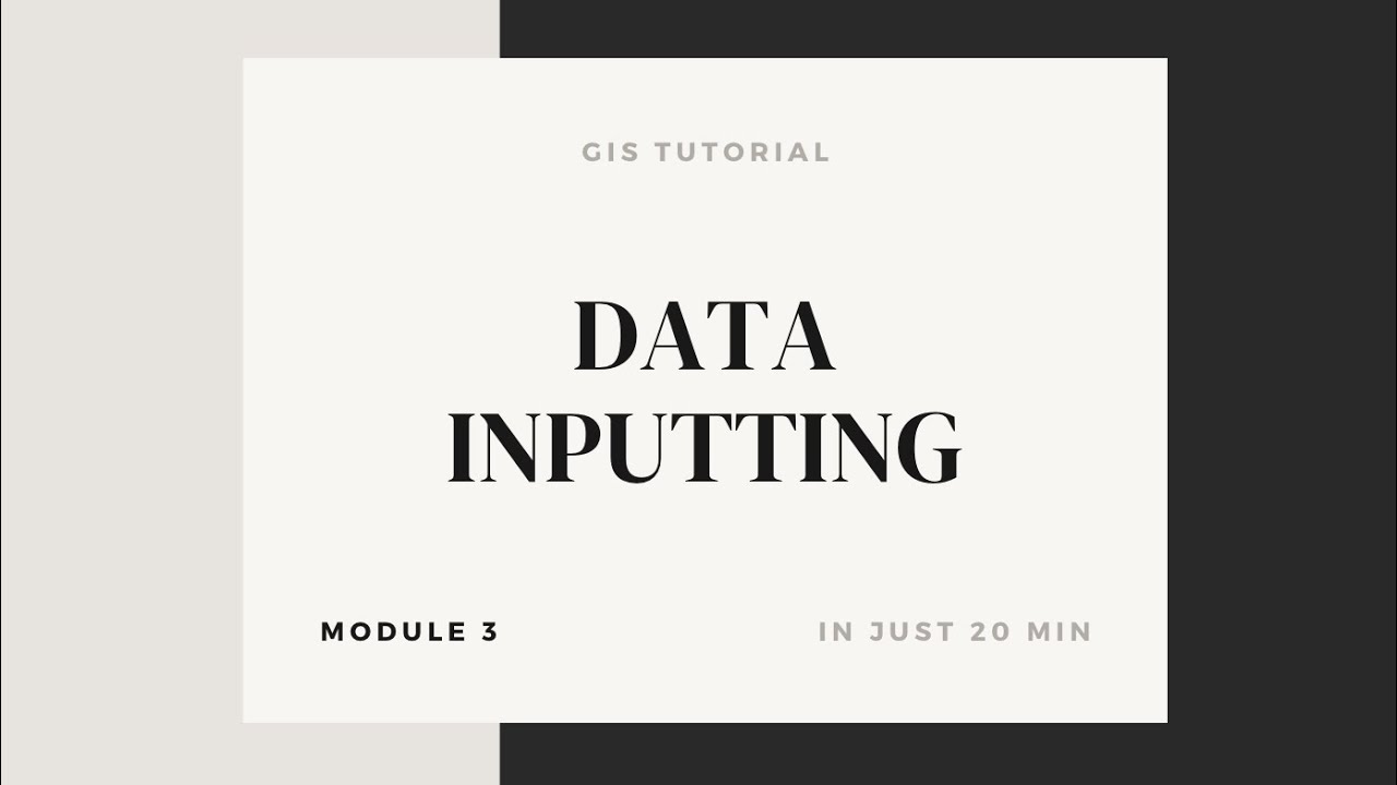 GIS module 3 : Data input