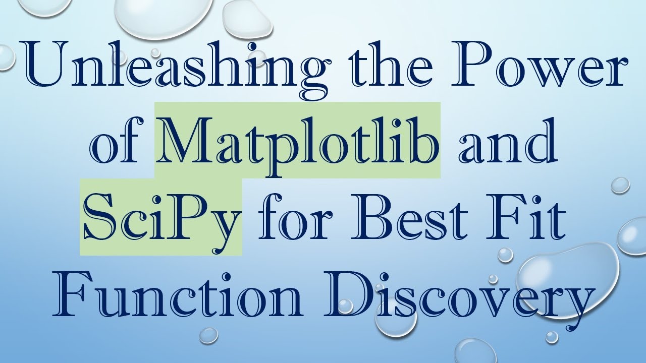 Unleashing the Power of Matplotlib and SciPy for Best Fit Function Discovery