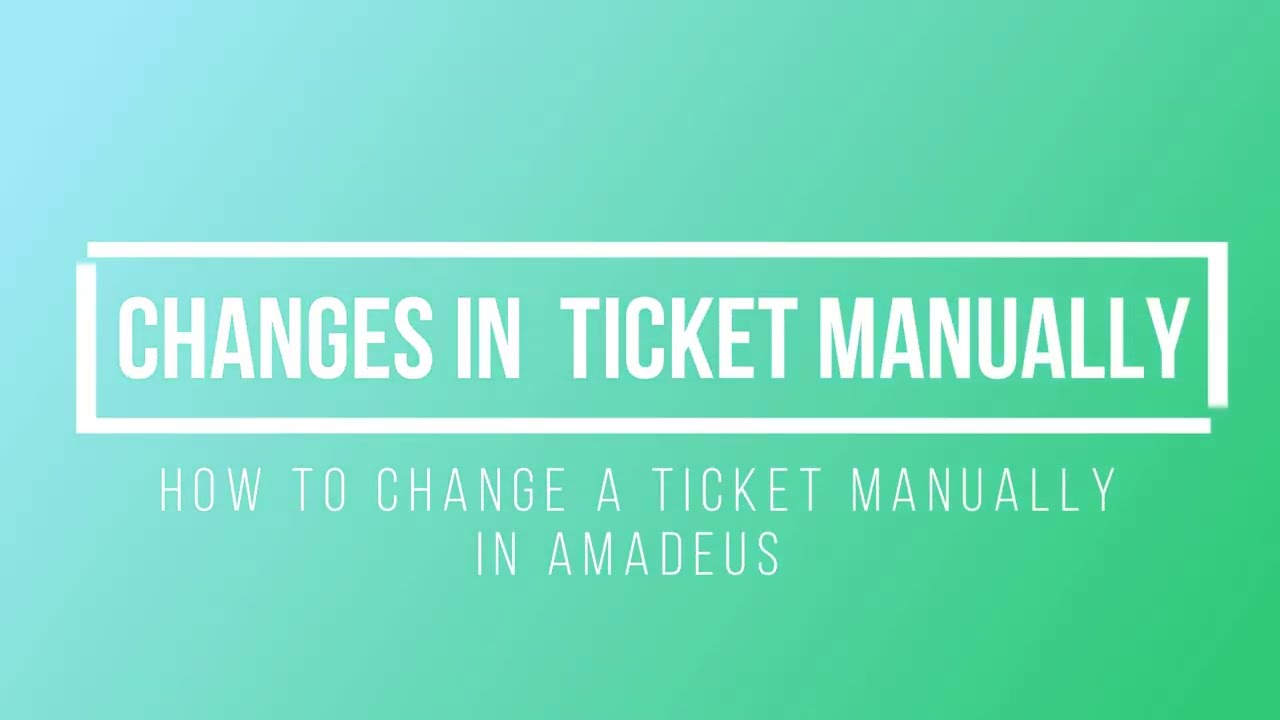 How to Change a Ticket Manually in  Amadeus | Date changes in Amadeus | Gaurav Gera | TravelOcademy🌍