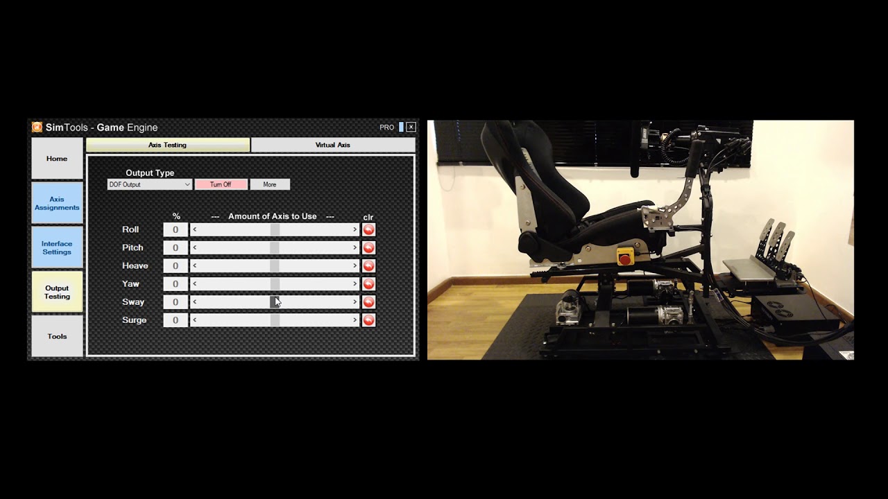 DOFReality H3 - SimTool Game Engine: Second Output Testing