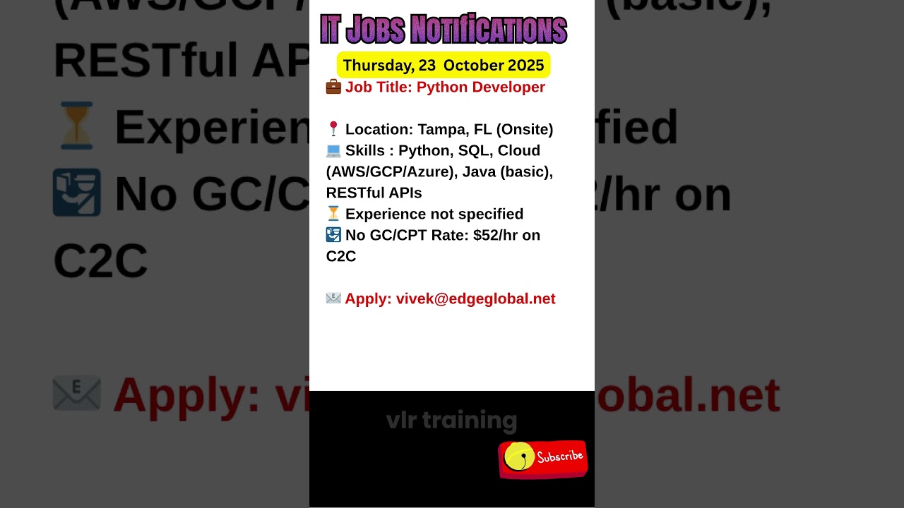 Python Developer Oct 23, 2025