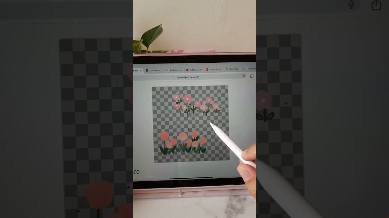 Ilustrasi bunga simpel 🌸 Effortless,tapi banyak yang download! 😲✨ #microstock #pngtreecontributor