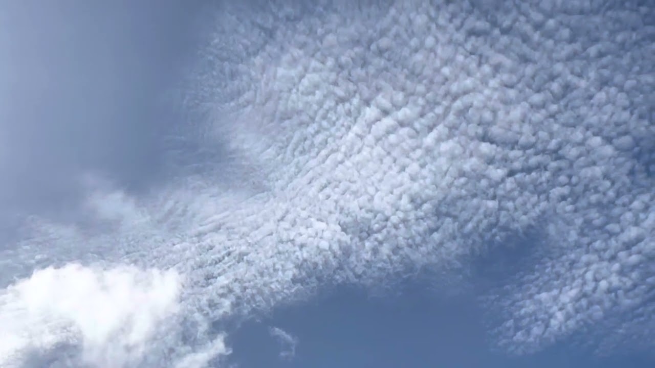 Video footage of cirrocumulus clouds.