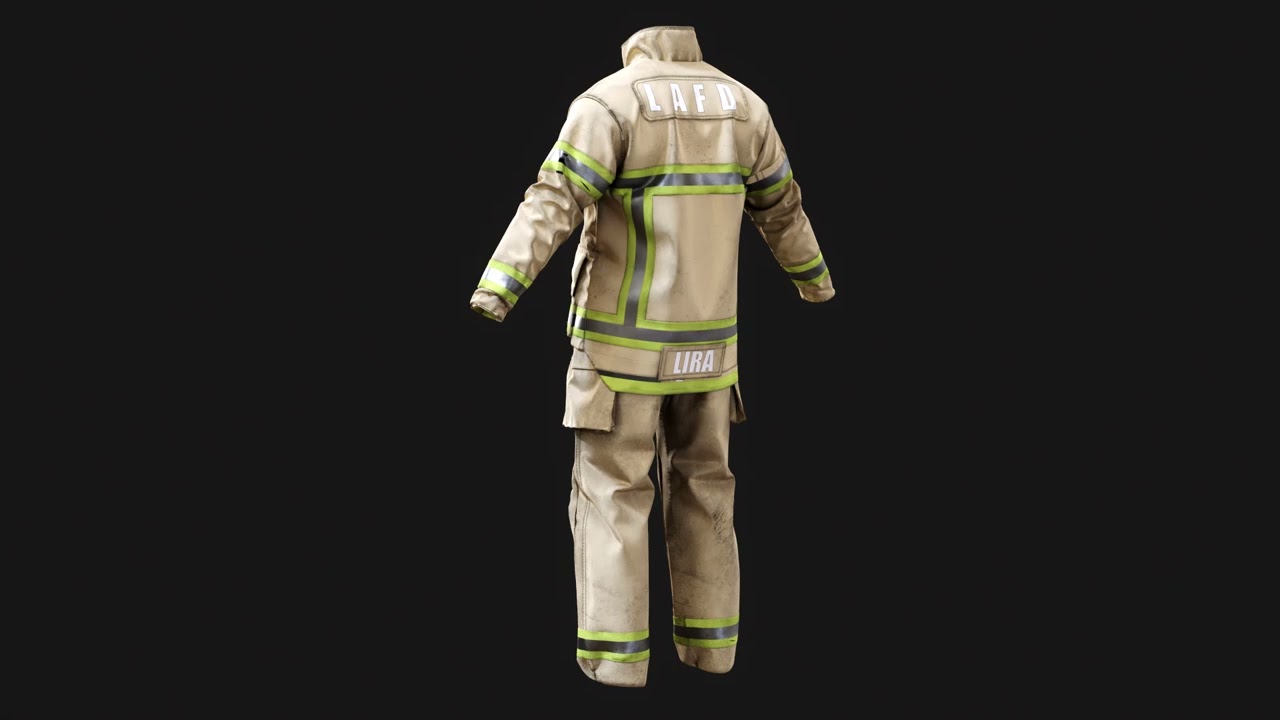LAFD Firefighter Uniform 3D Model (Jacket + Shirt) - GTA V & FiveM Ready