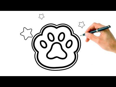How to Draw a Cute Paw 🐾 cat paw tutorial drawing VERY EASY FOR KIDS 🧒 | Small Artists