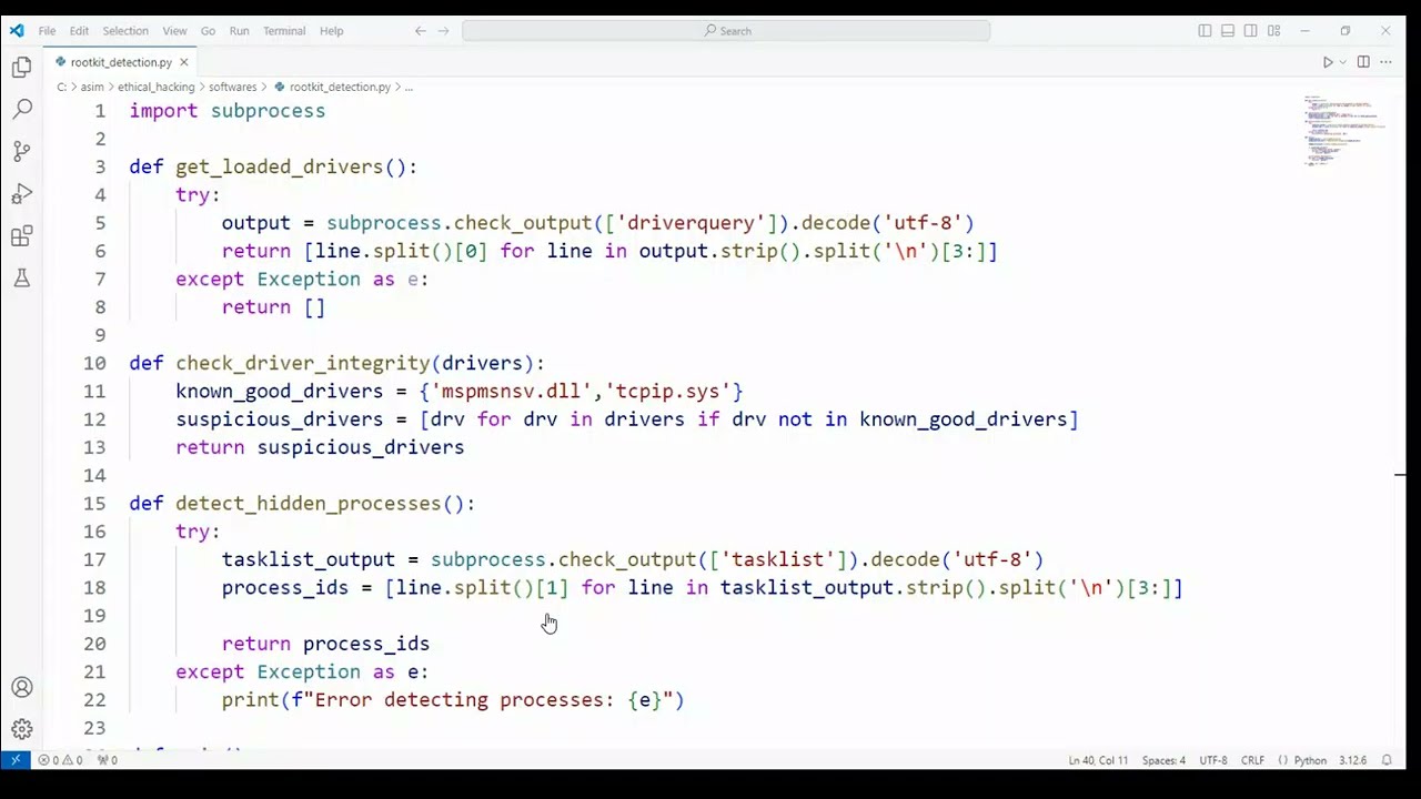 Windows Kernel Rootkit Detection In Python