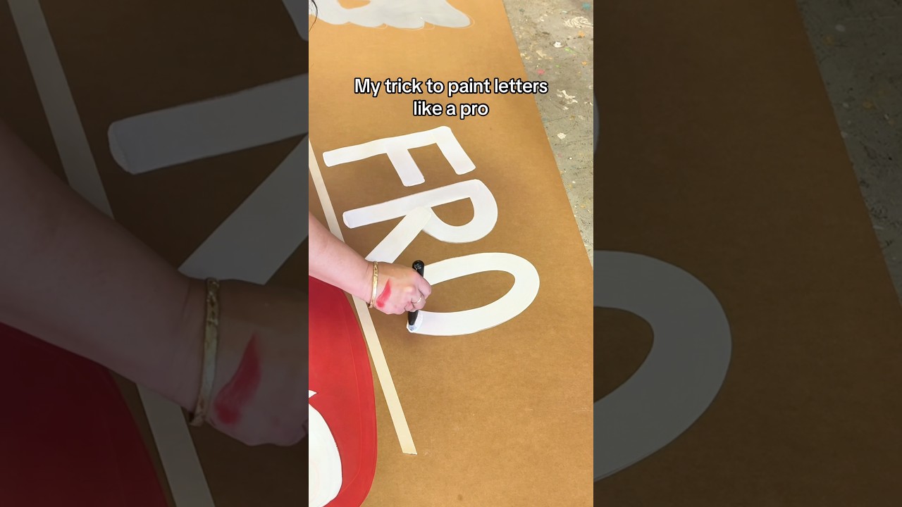 Using a makeup brush to letter banners is a game changer #bannerart #bannerideas #banner #painting